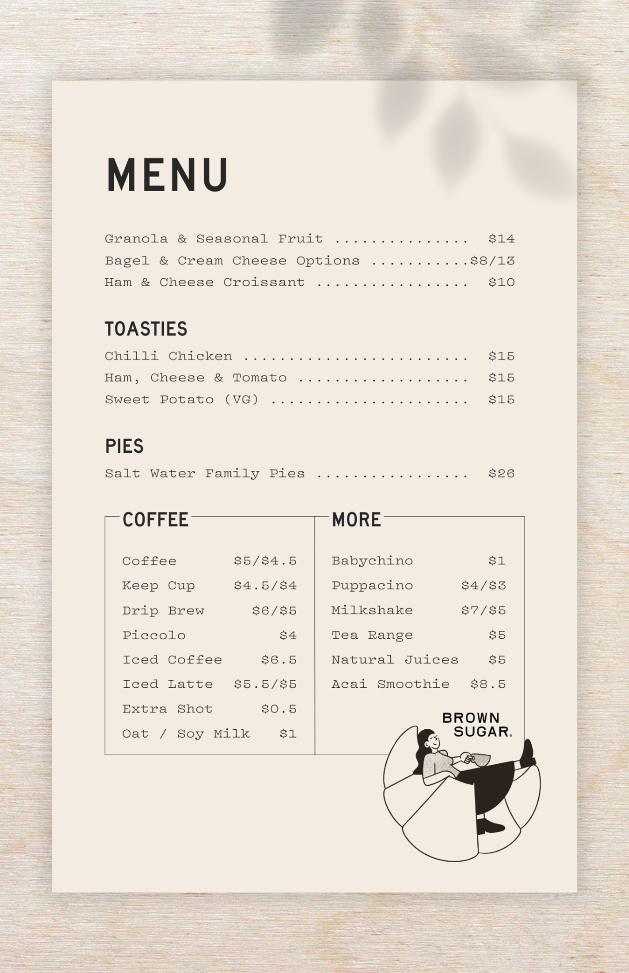 Menu – Brown Sugar Cafe